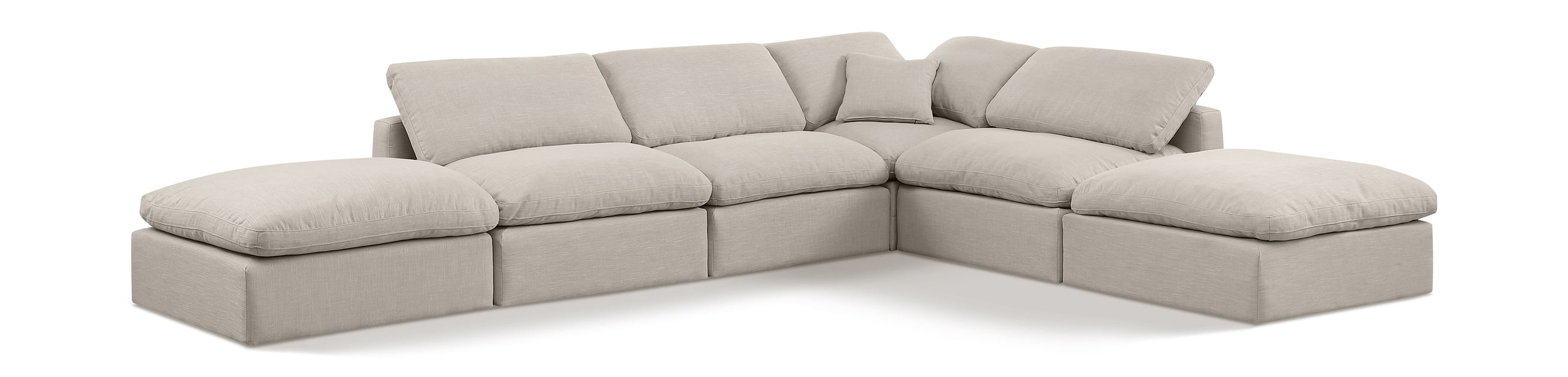 Indulge - Linen 6 Piece Modular Armless Sectional | Simple Home Plus
