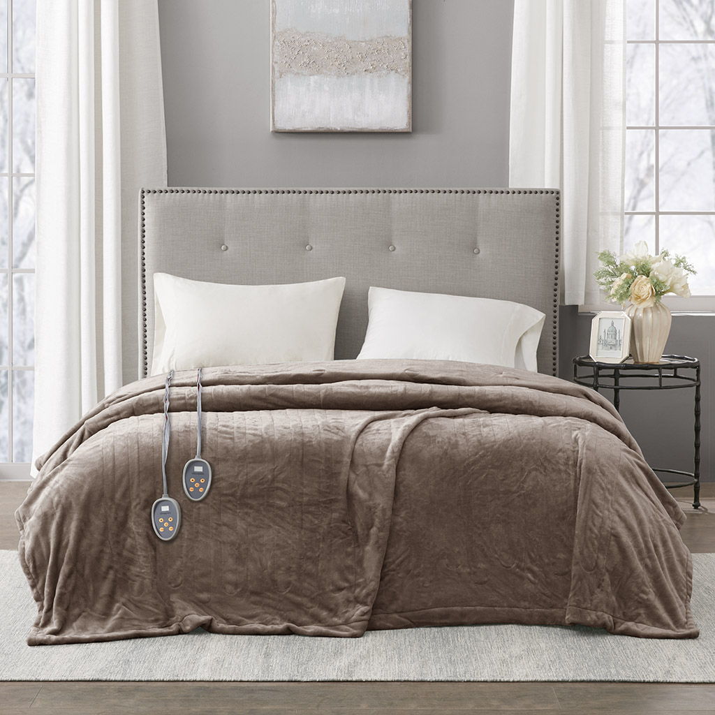 Heated Plush - King Blanket - Mink | Simple Home Plus