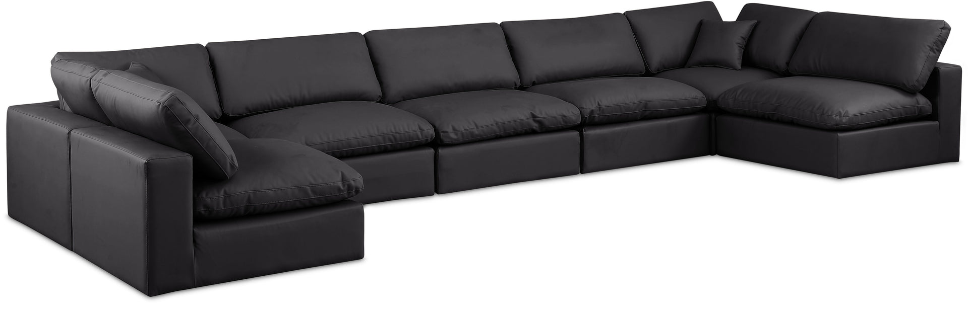 Comfy - 7 Piece Faux Leather Modular Armless Sectional | Simple Home Plus