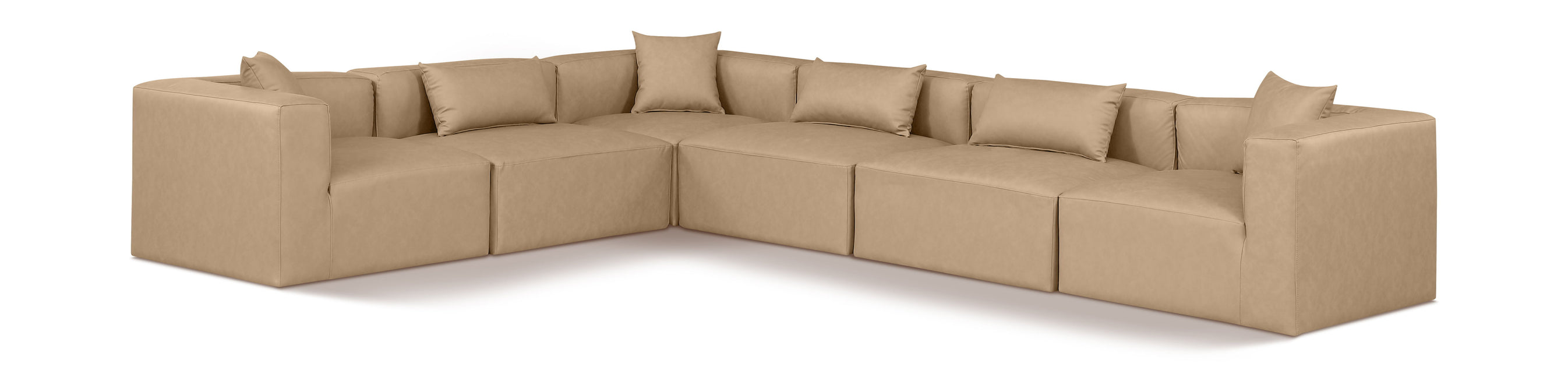 Cube - 6 Piece Modular Corner Sectional - Tan | Simple Home Plus