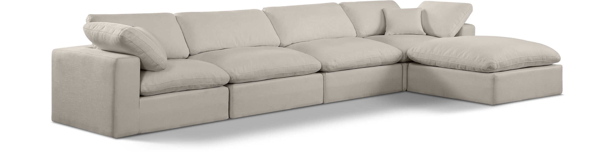 Comfy - 5 Piece Linen Modular Sectional With Chaise | Simple Home Plus